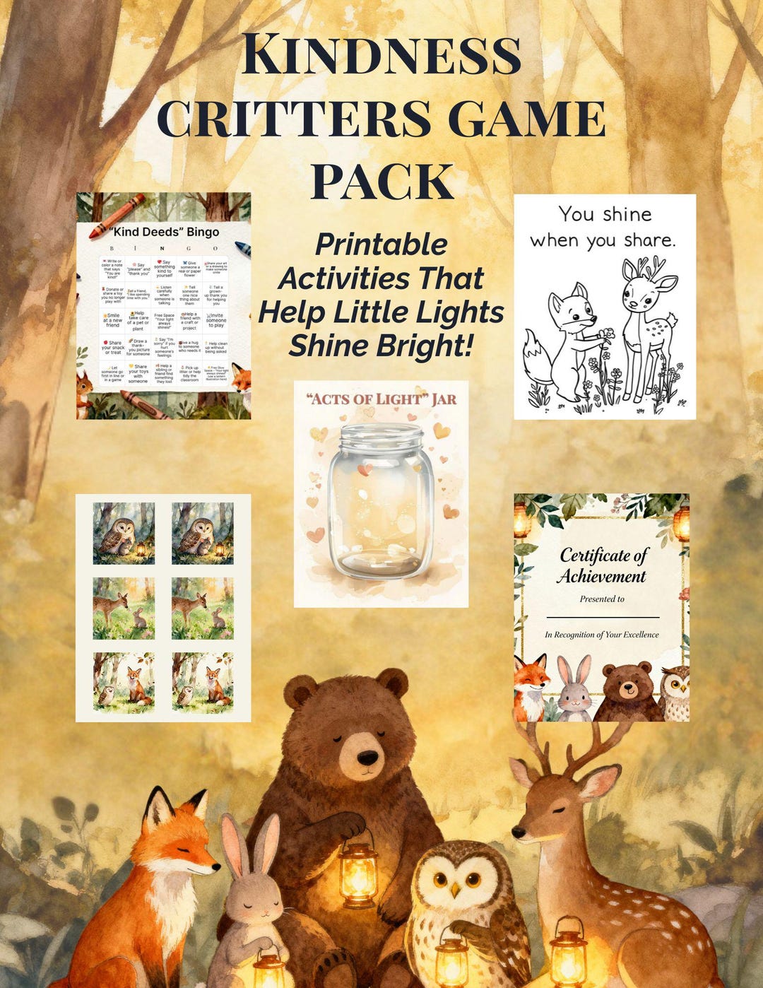 Kindness Critters Game Pack: Printable SEL Activities (PDF) - Etsy UK