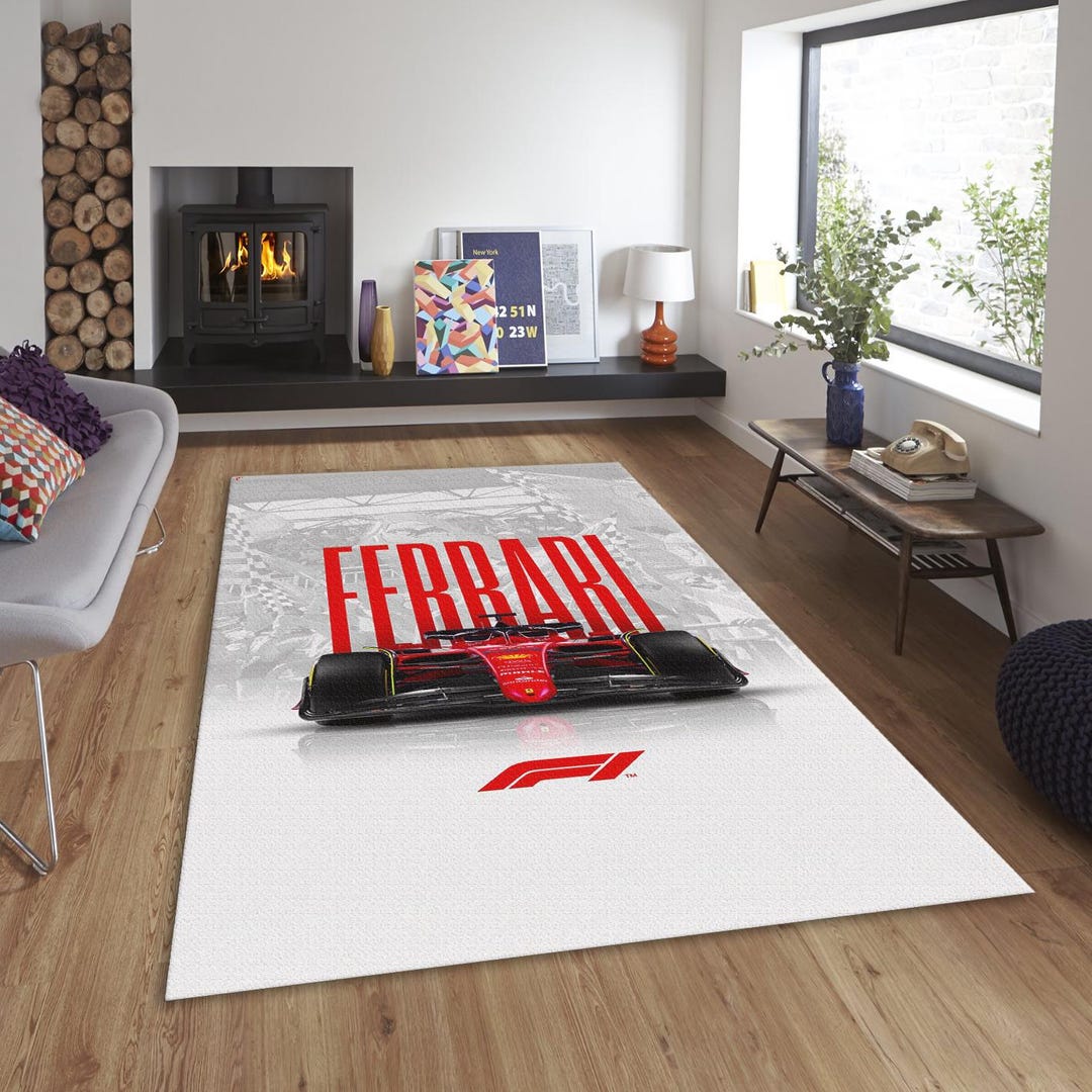 Ferrari Rug,team Ferrari,poster Car Rug,gift to Boyfriend,ferrari ...