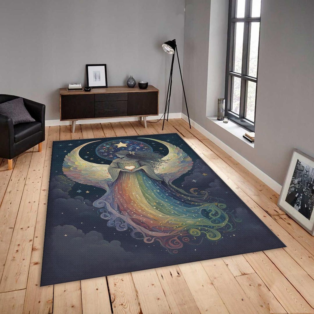 Spiritual Angel Rainbow Area Rug, Zen Room Decor - Etsy