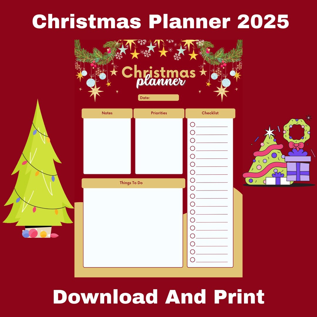 Christmas Planner Printable | Holiday to Do List, Checklist & Notes ...