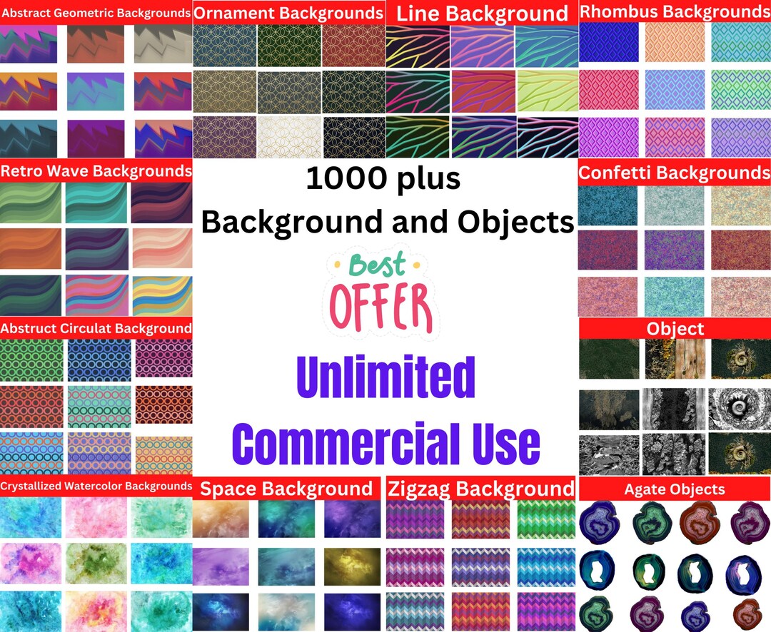 1000+ Backgrounds & Objects Bundle | Editable Digital Assets | Resell ...