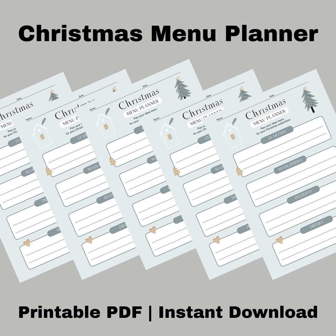 Christmas Menu Planner Printable | Holiday Meal Planner | Editable ...