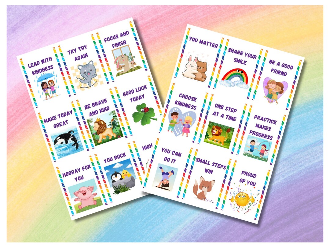 Lunchbox Affirmation Cards for Kids: 85 Positive Notes (printable ...