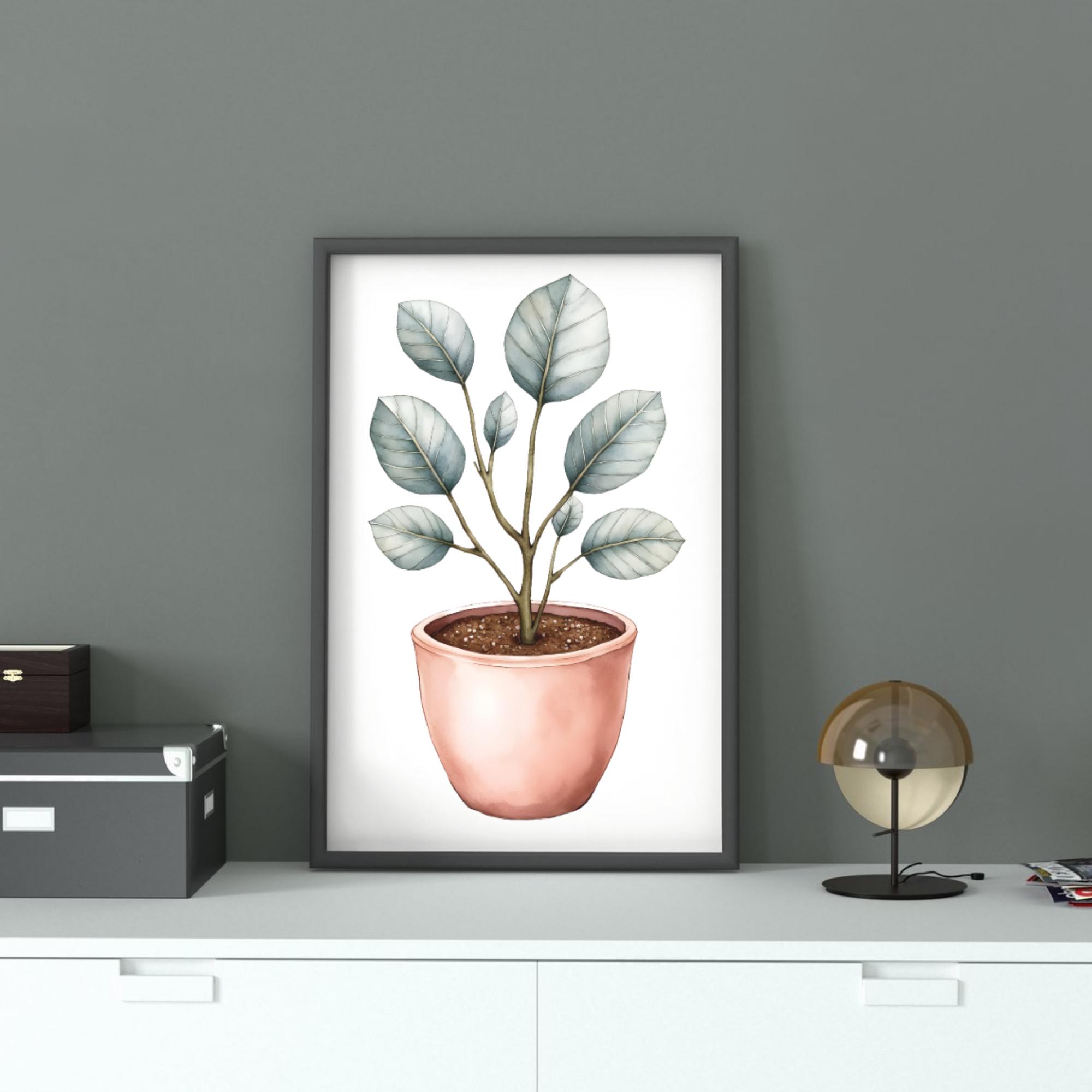 Watercolor Potted Plants Clipart Bundle | Boho Botanical Illustrations ...