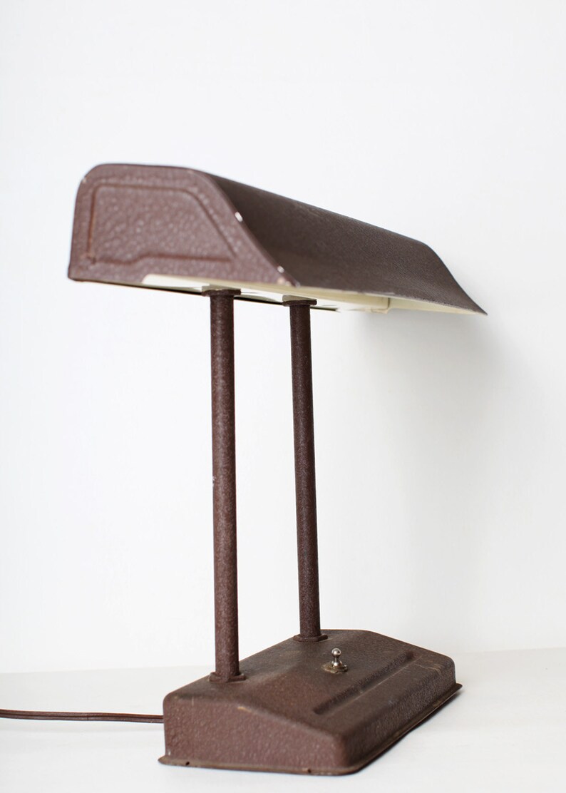 Vintage Brown Metal Desk Lamp Mid Century Task Light - Etsy