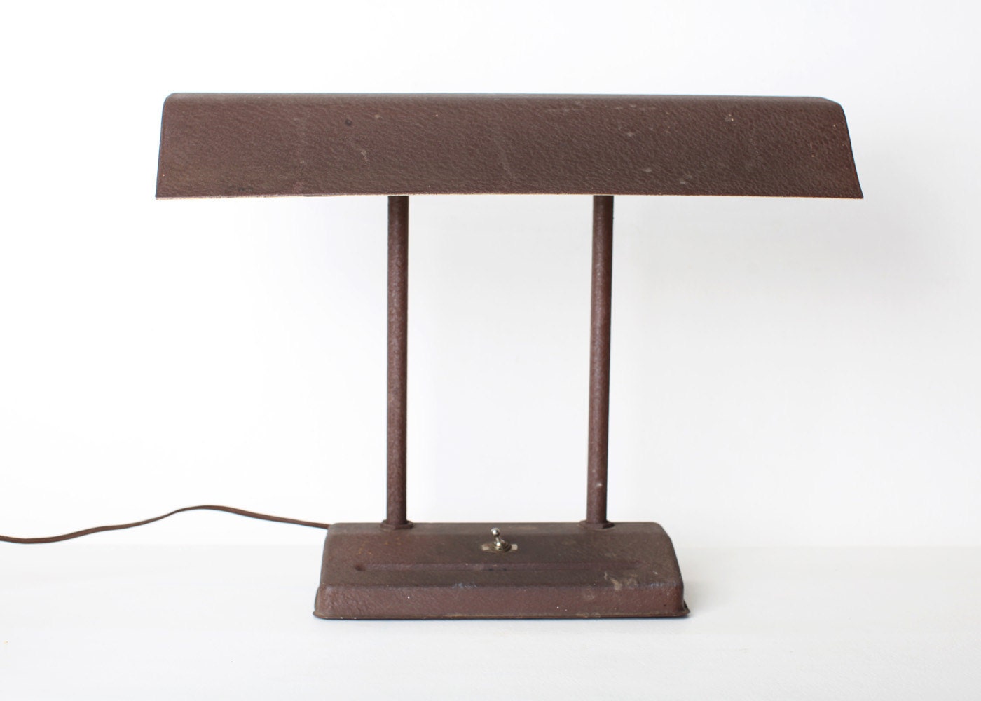 Vintage Brown Metal Desk Lamp Mid Century Task Light - Etsy