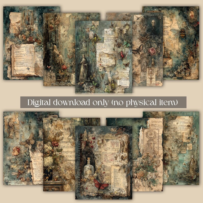Forgotten Botanica – 34 Gothic Printable Journal Pages | Vintage ...