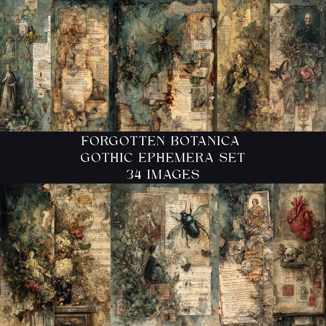 Forgotten Botanica – 34 Gothic Printable Journal Pages | Vintage ...