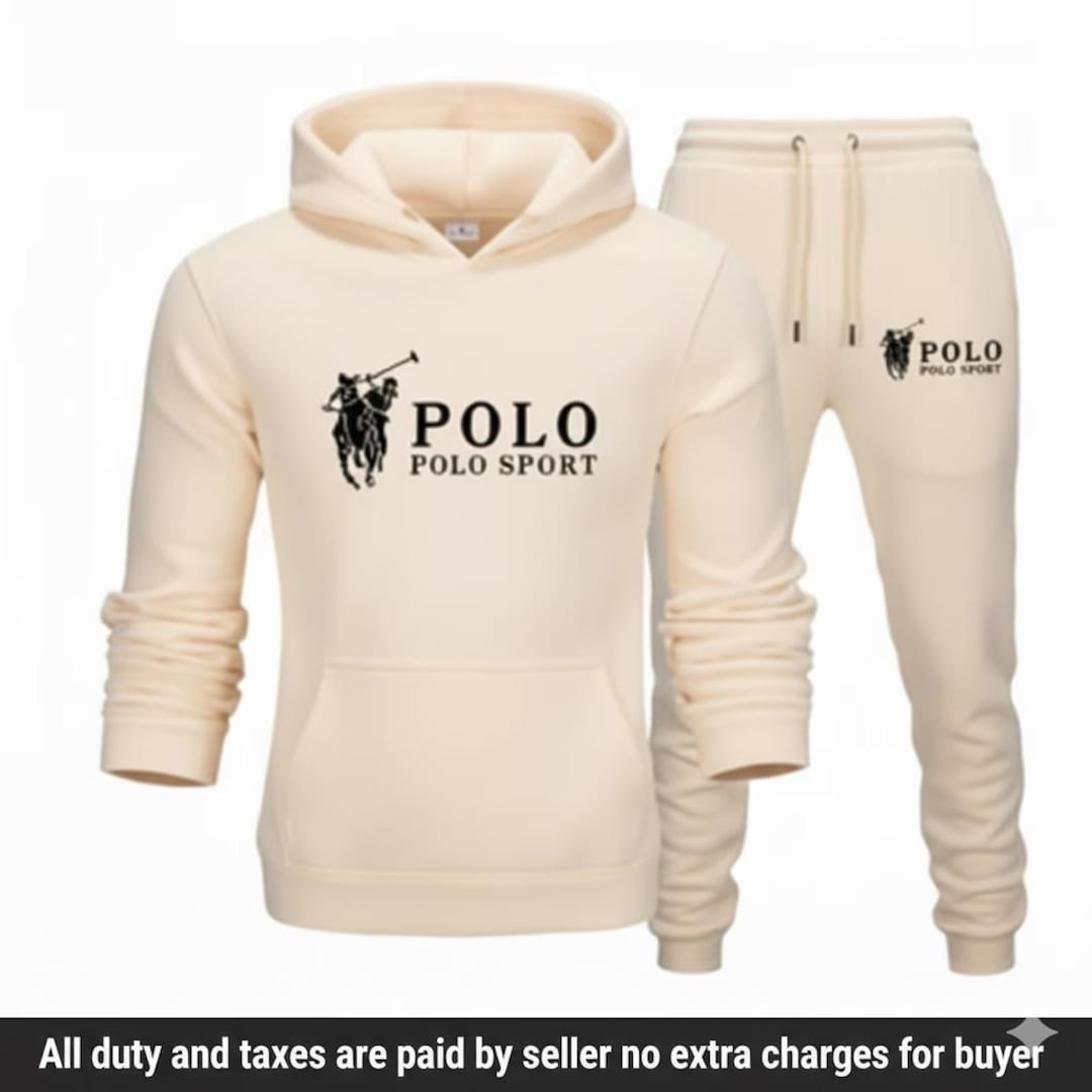 Polo Fleece Cream Tracksuits/sweatsuit Hoodies & Sweatpants/ralph ...
