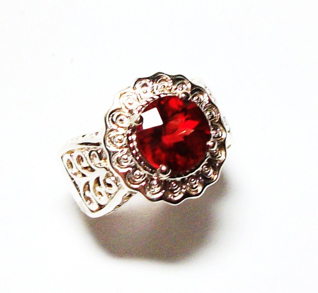 Labradorite Ring, Solitaire Ring, Red, Red Jewelry, Cocktail Ring, S 5 ...
