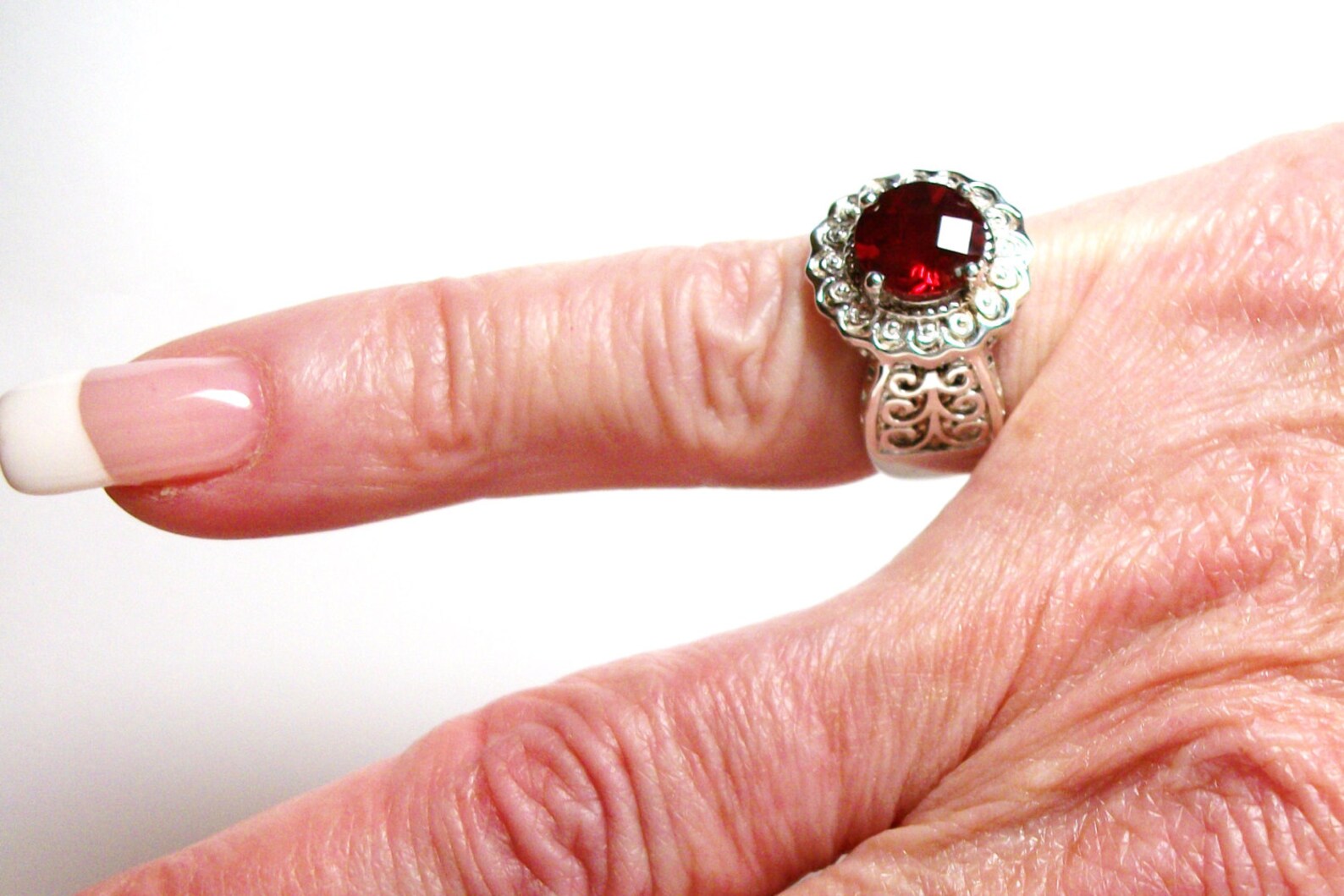Labradorite Ring, Solitaire Ring, Red, Red Jewelry, Cocktail Ring, S 5 ...