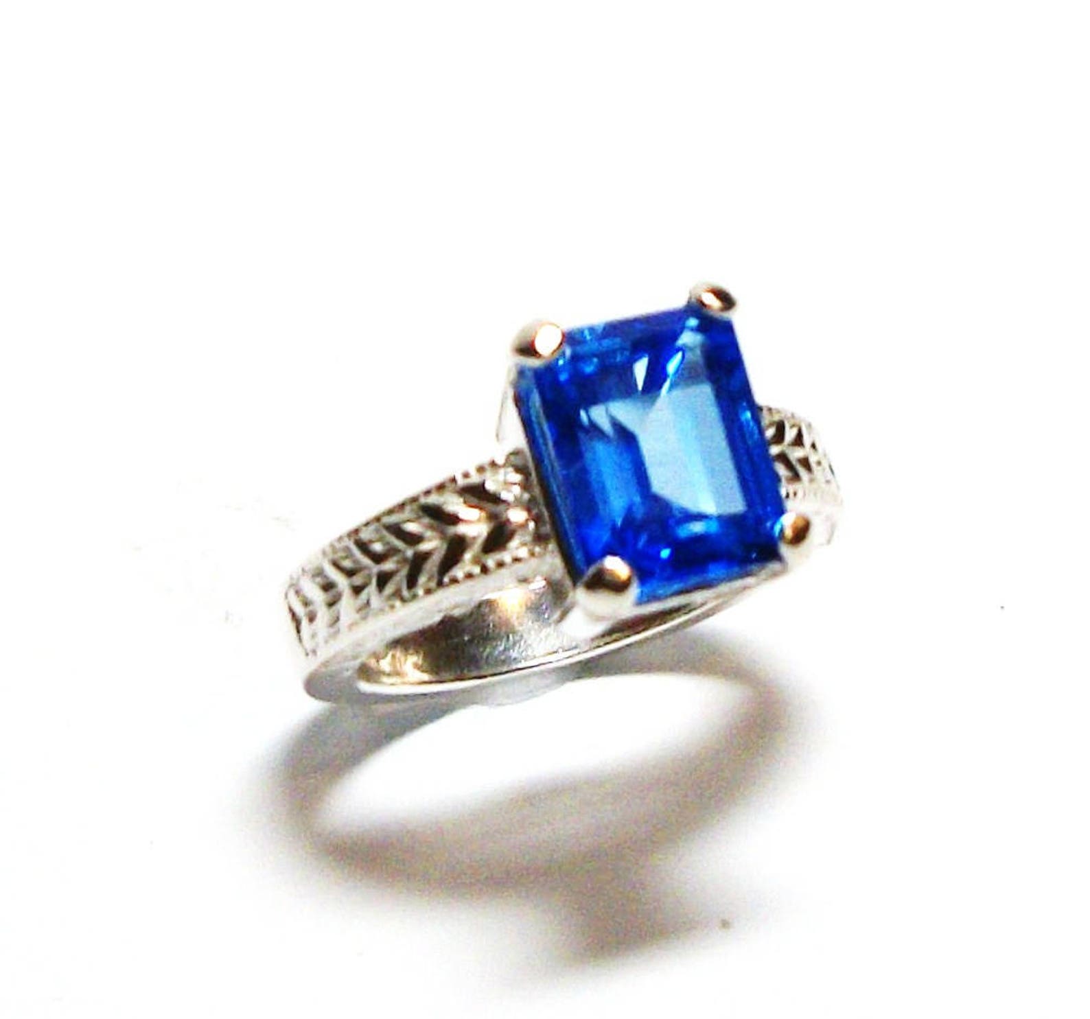Neon Blue Topaz Birthstone Ring Solitaire Ring Electric - Etsy