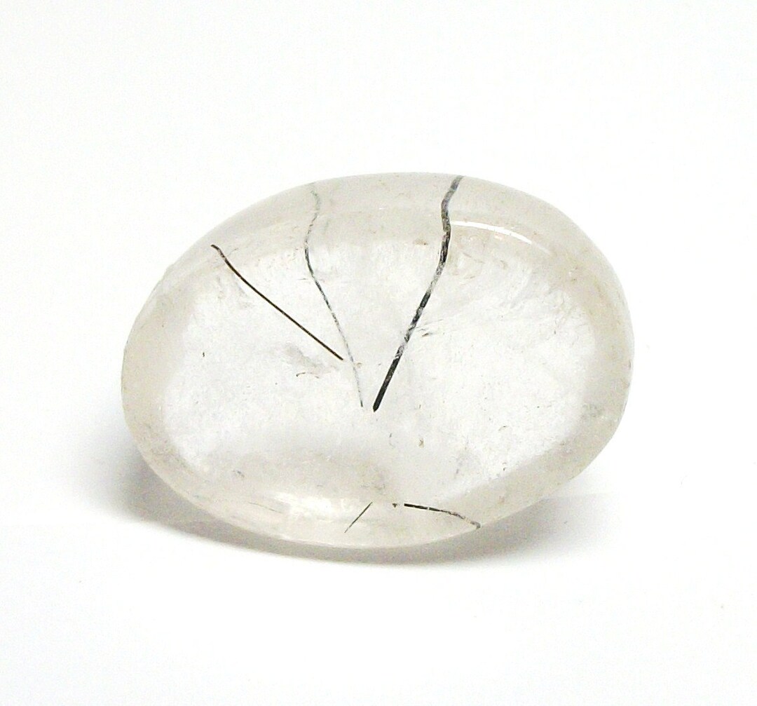 Quartz Cabochon, Rutilated Quartz Cab, Rutile, Black and White, Jewelry ...