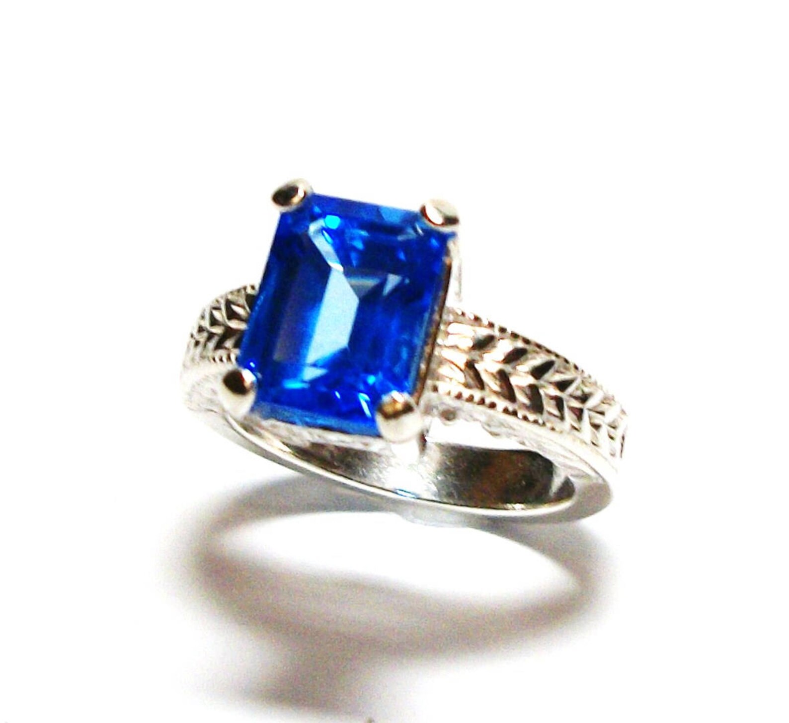 Neon Blue Topaz Birthstone Ring Solitaire Ring Electric - Etsy