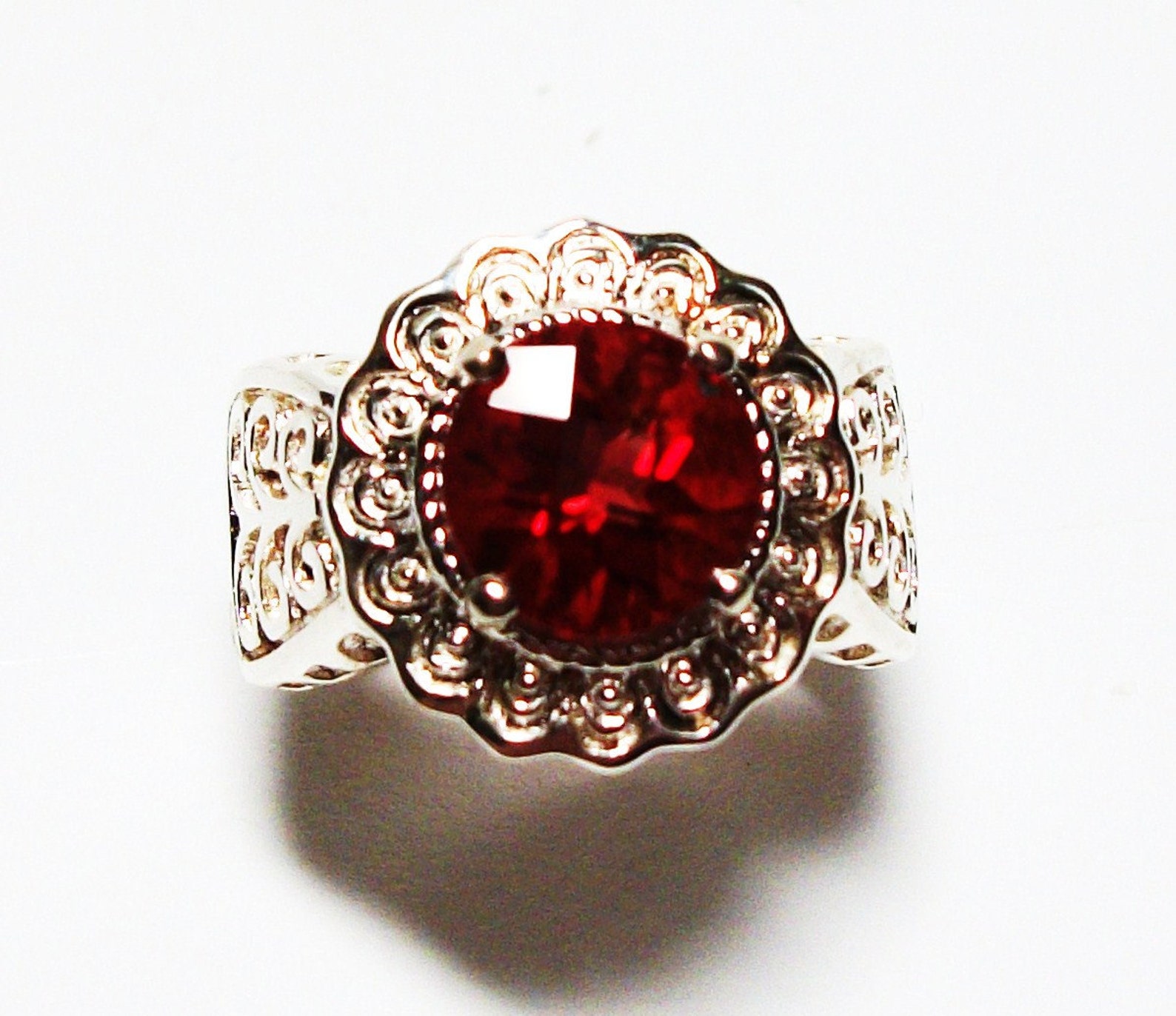 Labradorite Ring, Solitaire Ring, Red, Red Jewelry, Cocktail Ring, S 5 ...
