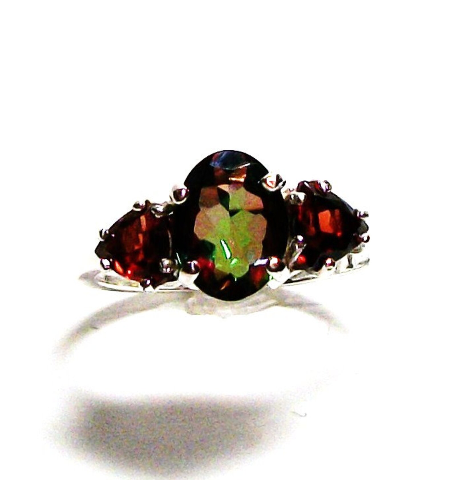 Goshenite goshenite accent ring 3 stone ring anniversary | Etsy