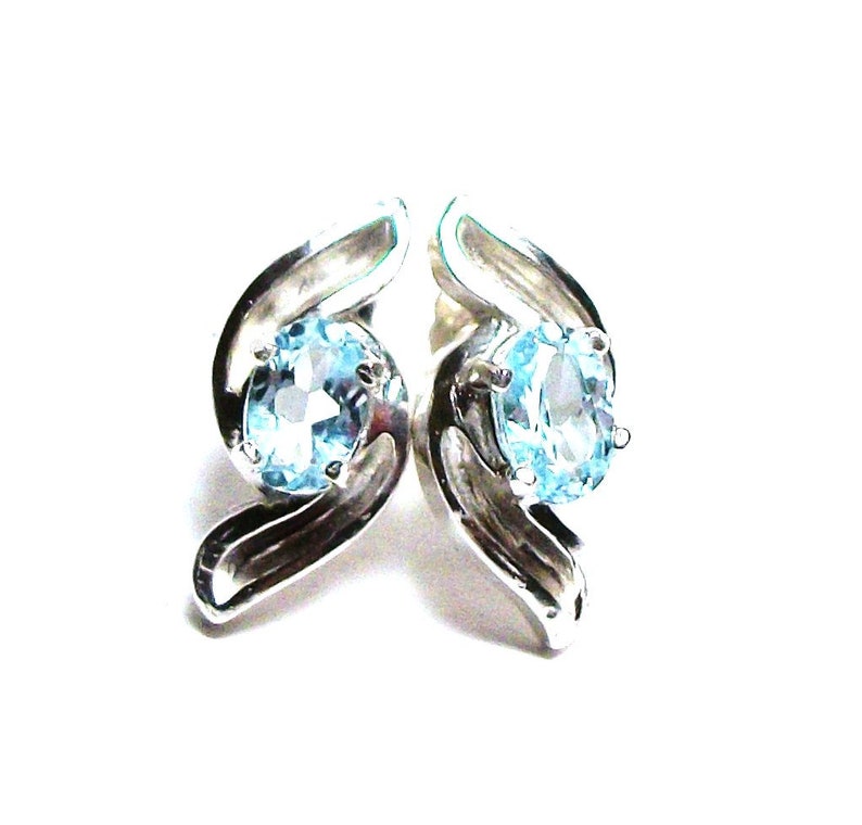 Topaz Earrings Topaz Stud Earrings Topaz Swirl Earrings - Etsy
