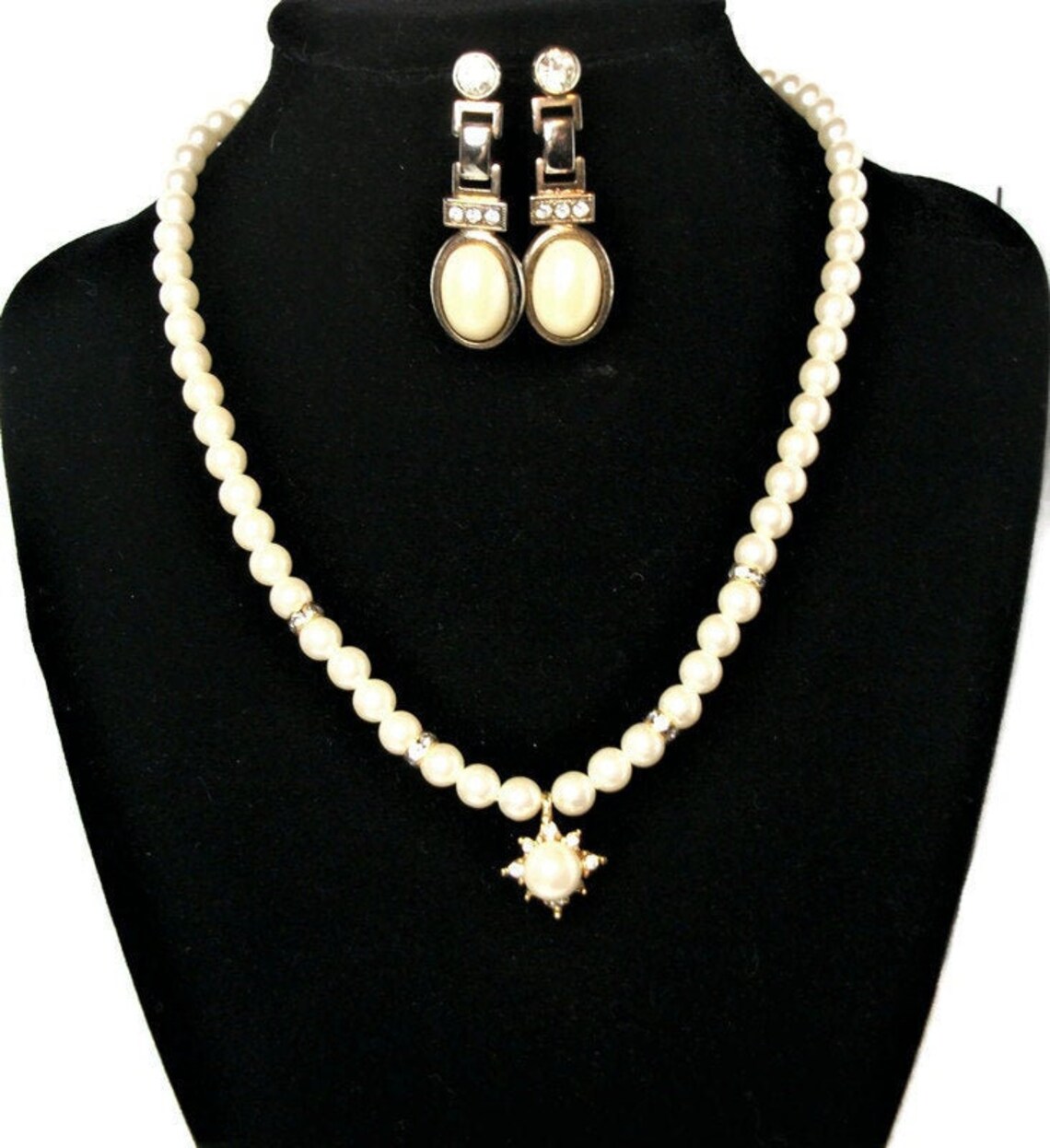 Vintage Faux Pearls Wedding Pearls Pearls Rhinestones Faux - Etsy