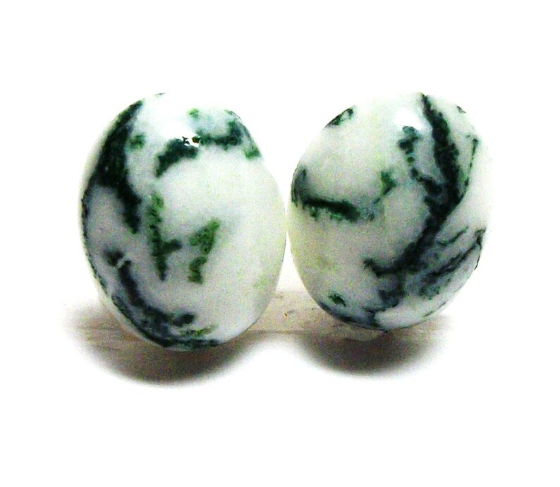 Agate Dendritic Agate Cabochon Matching Cabs Green White - Etsy