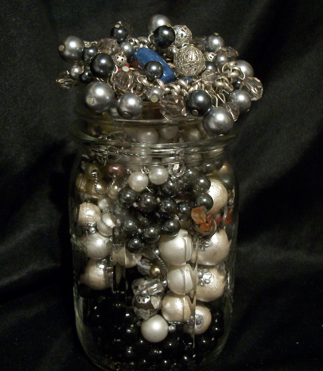 Vintage Jewelry Jar, Mom Mom's Stash, Repair Treasures, Broken Jewelry ...