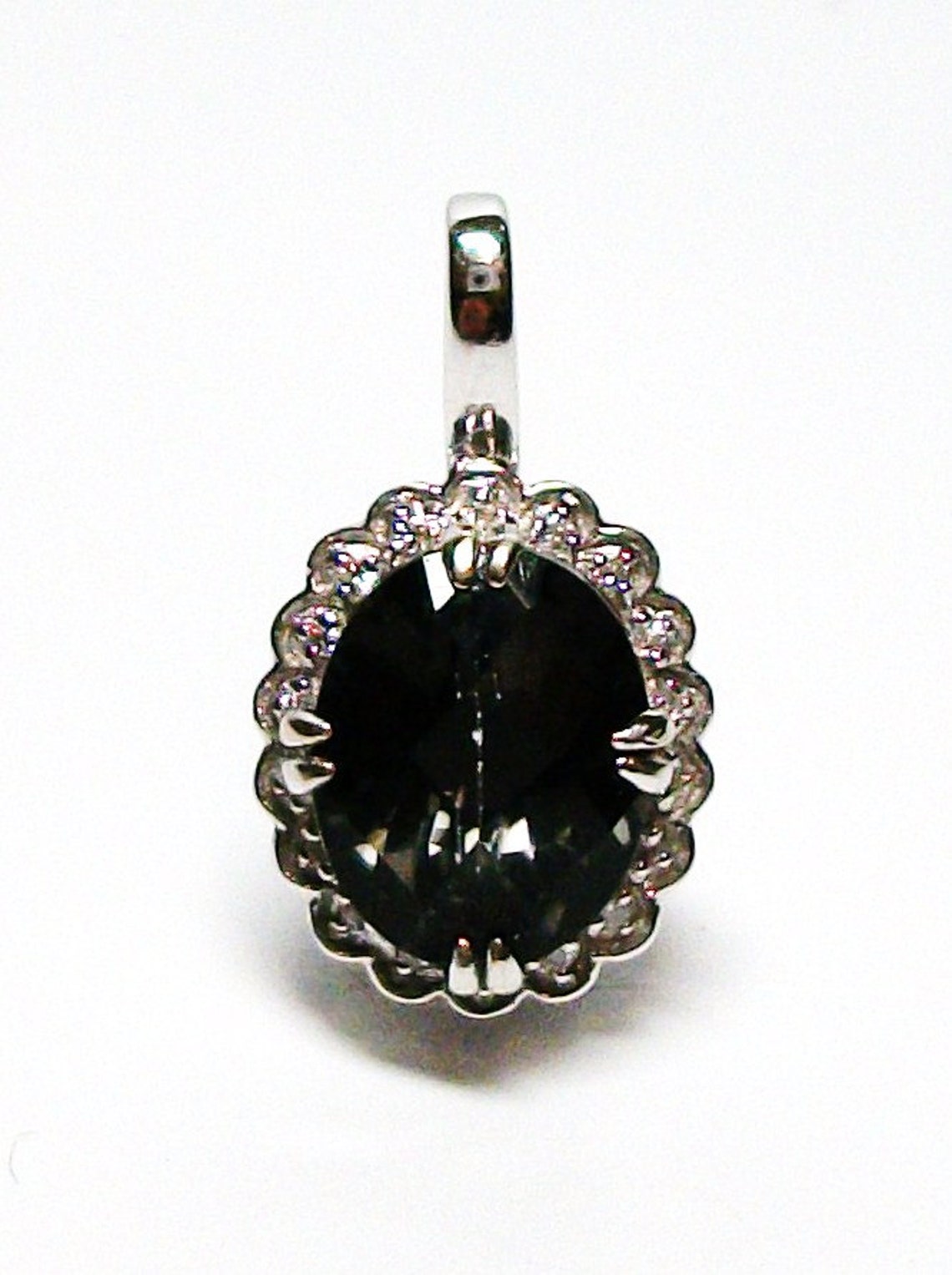 Topacio topacio negro y diamantes colgante de topacio | Etsy