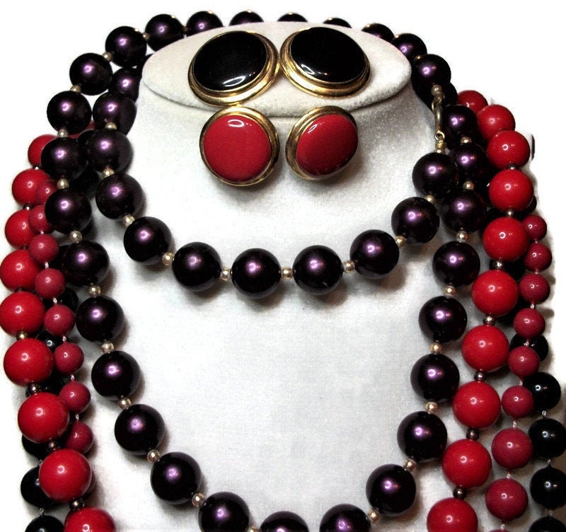 Vintage Bead Necklace Assorted Beads Detash Jewelry Enamel | Etsy