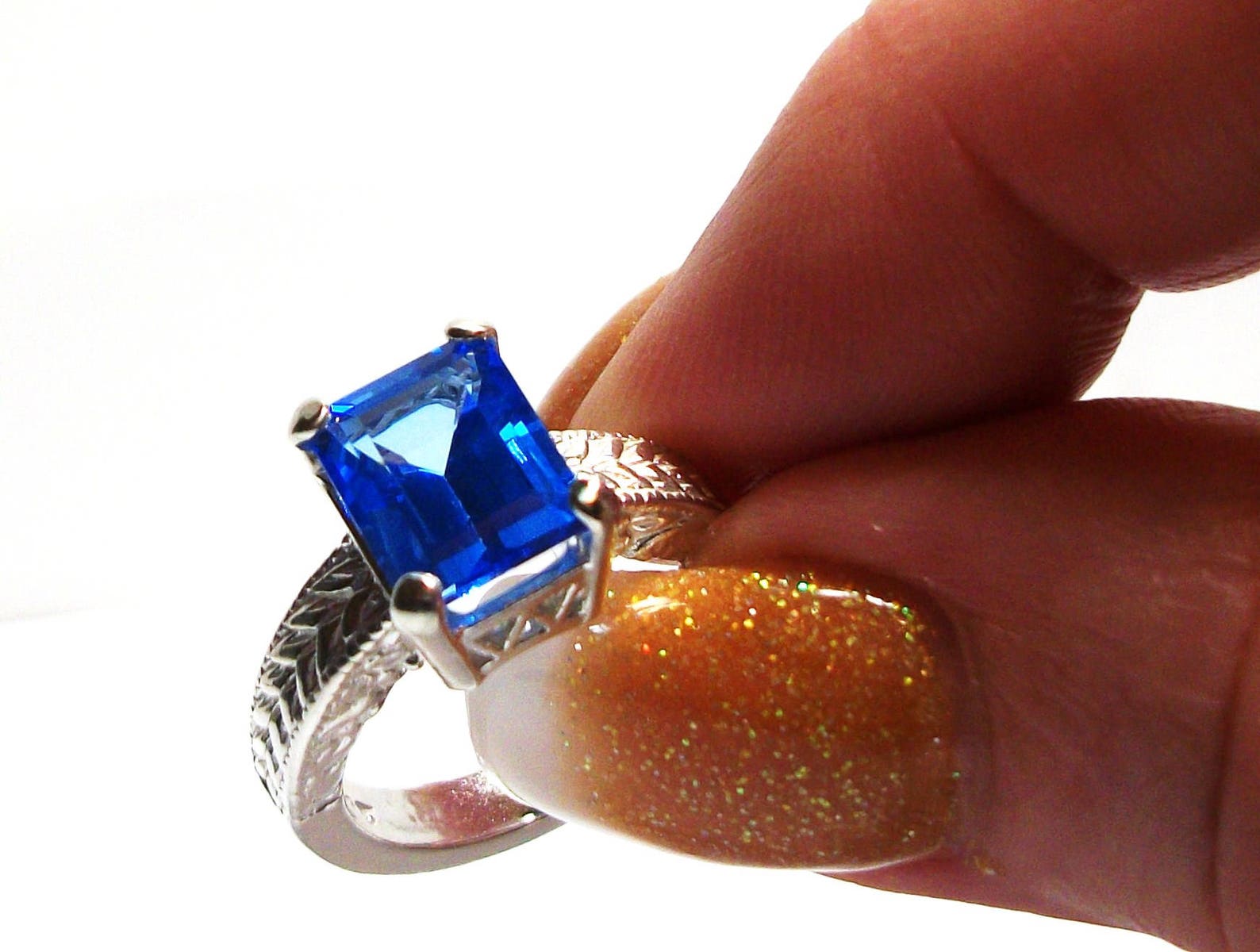 Neon Blue Topaz Birthstone Ring Solitaire Ring Electric - Etsy