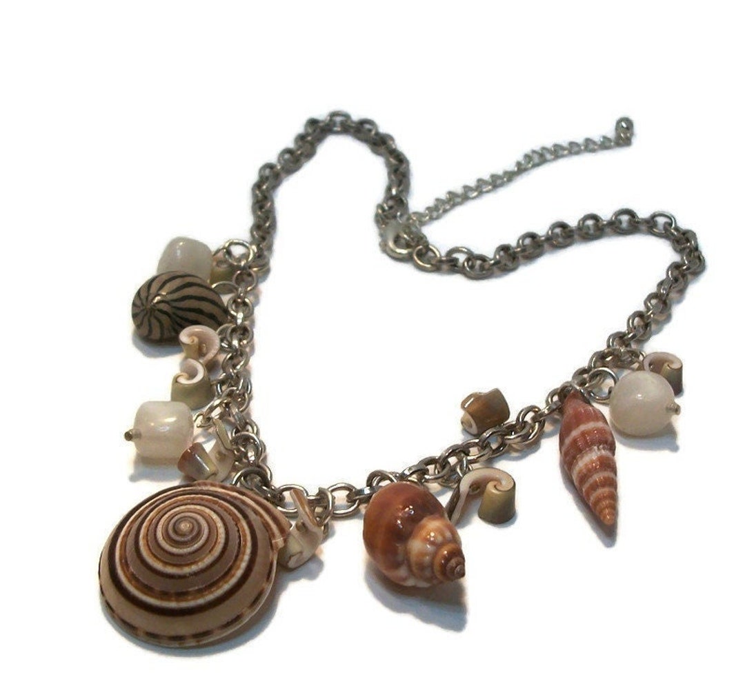 Vintage Seashell, Boho Shell Necklace, Summer Jewelry, Bohemian ...