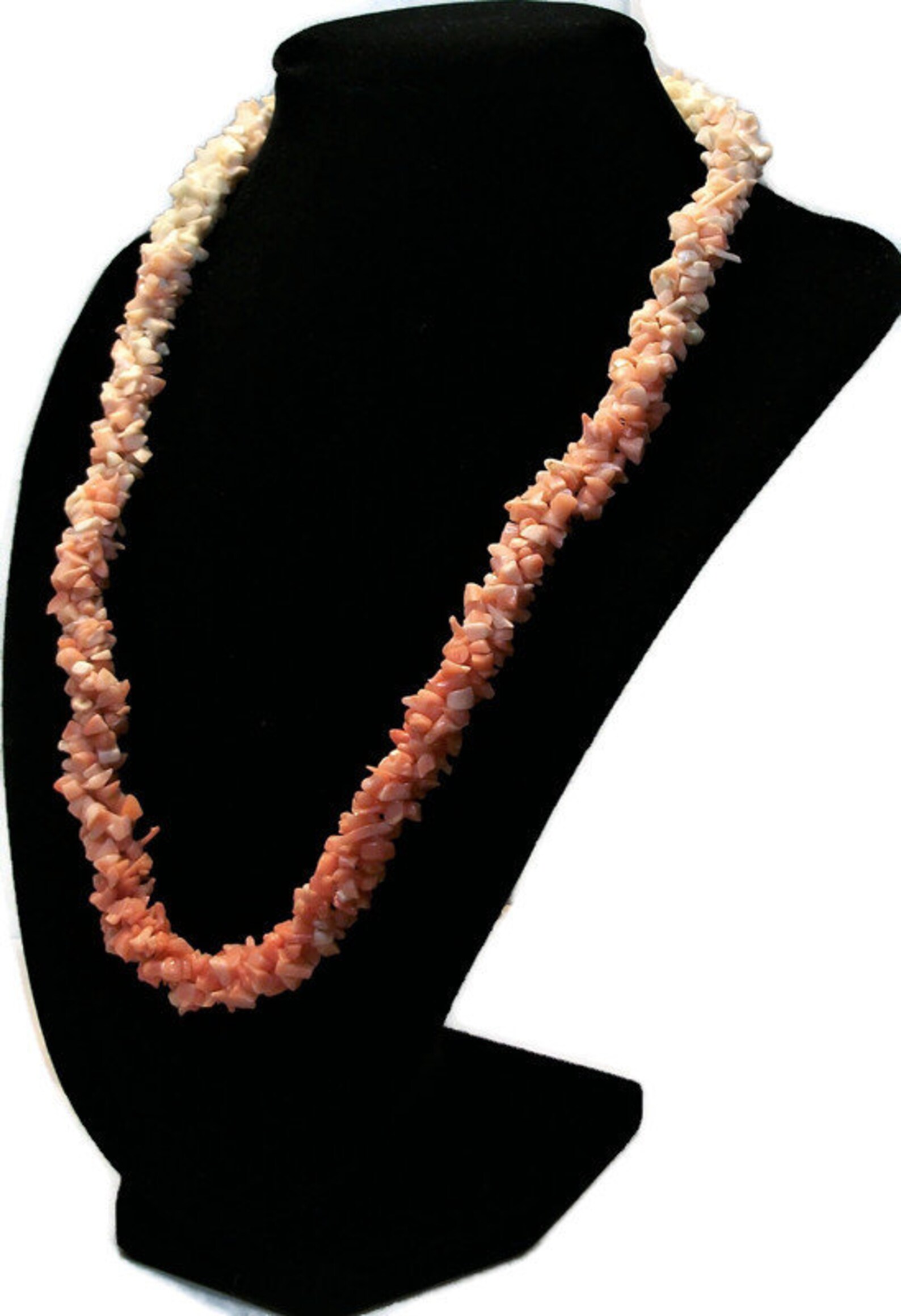Vintage Coral Coral Chip Necklace Peach Stone Beachy - Etsy