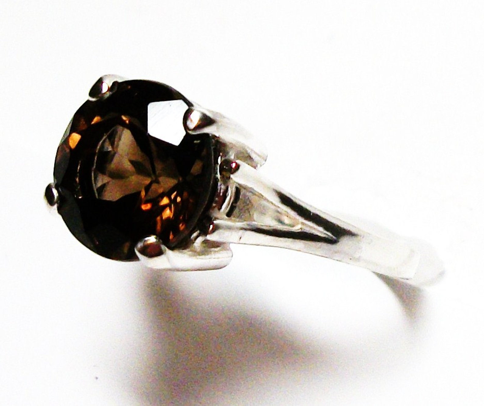 Smokey Quartz Smokey Quartz Ring Solitaire Ring Brown - Etsy