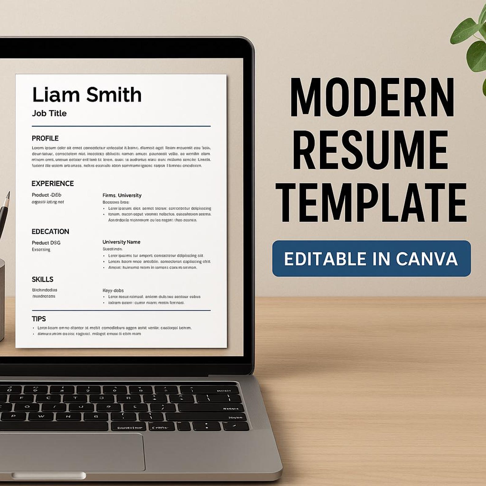 Professional Resume Template + Cover Letter | Clean & Ats-friendly ...