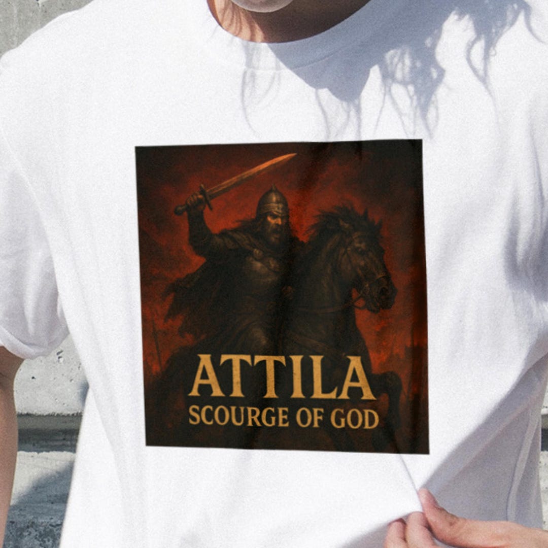 Attila Scourge Shirt, Warrior History Tee, Medieval Battle Shirt ...