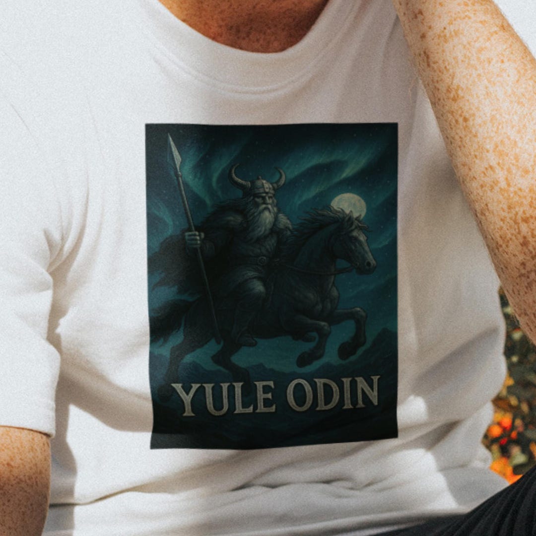 Yule Odin Shirt, Norse Mythology Tee, Viking God T Shirt, Pagan Holiday ...