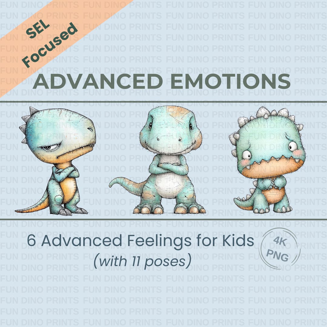 Dinosaur Emotions Clipart | Social Emotional Learning (PNG/JPG Download ...