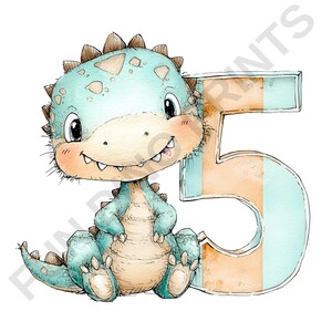 Dino Numbers Clipart Bundle, 4K Nursery Art (PNG & JPG) (digital ...