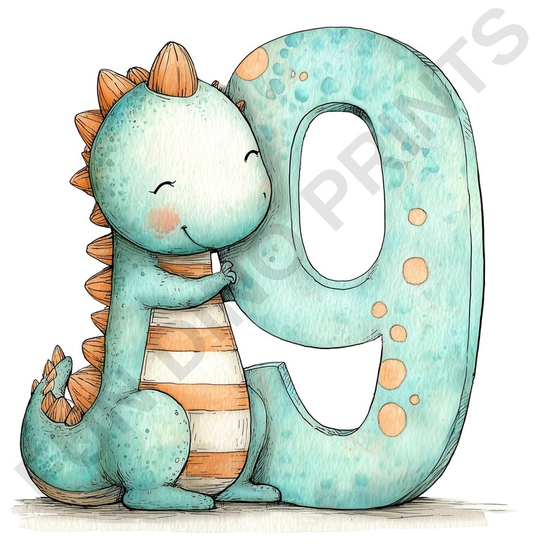 Dino Numbers Clipart Bundle, 4K Nursery Art (PNG & JPG) (digital ...