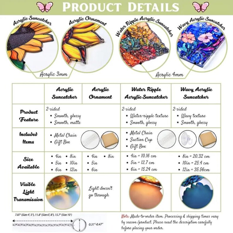 Winter Village ACRYLIC Suncatcher Set, Faux Stained Glass Christmas ...