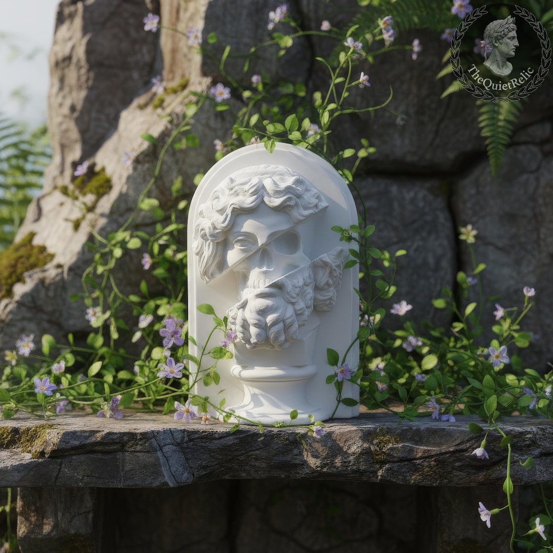 Segmented Plaster Bust Sculpture | Modern Greek-style Wall Art With ...