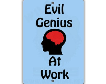 Genius at Work Sign | Etsy