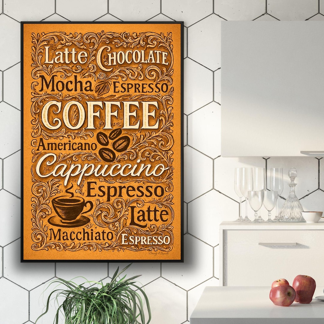 Coffee House Art Print-coffee Wall Art-country Farmhouse Decor-retro ...