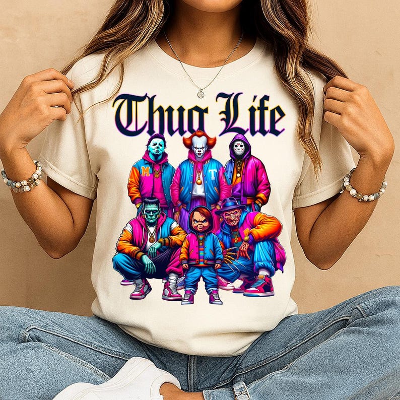 Thug Life Horror Movie Png, Retro Halloween Png, Scary Halloween Png ...