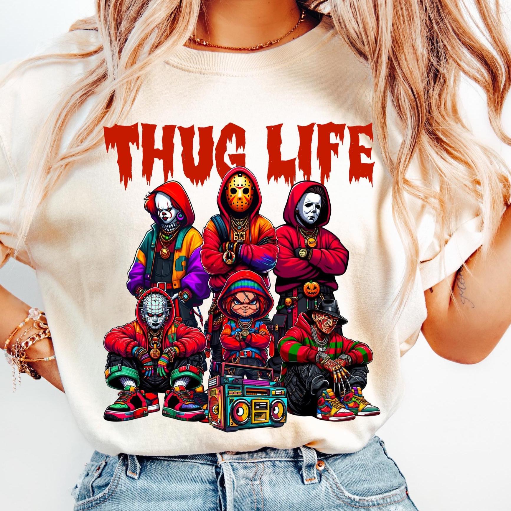 Thug Life Horror Movie Png, Retro Halloween Png, Scary Halloween Png ...