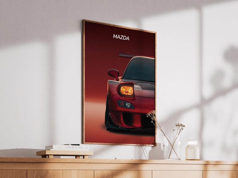 Mazda RX7, Super Car Posters, Car Wall Art, Father and Son Gift ...