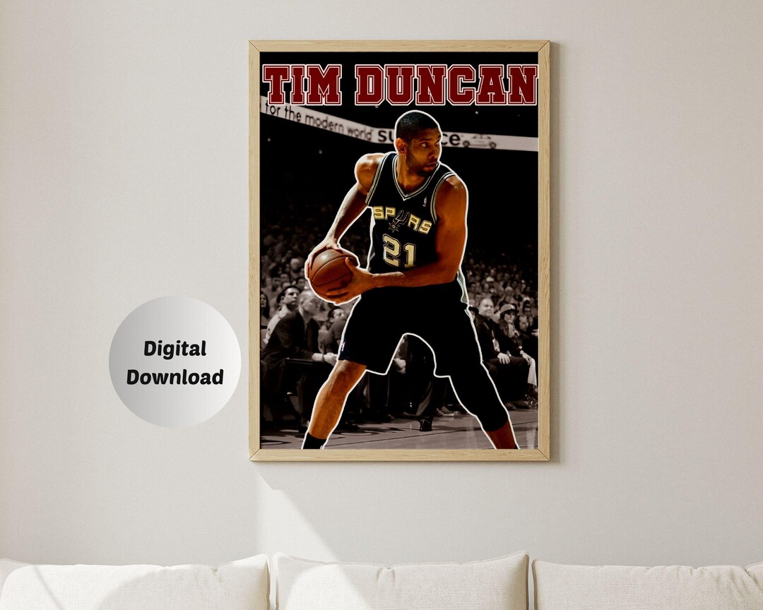 Tim Duncan, Gift for Fan, Sports Poster, NBA Fans, Basketball Gift ...