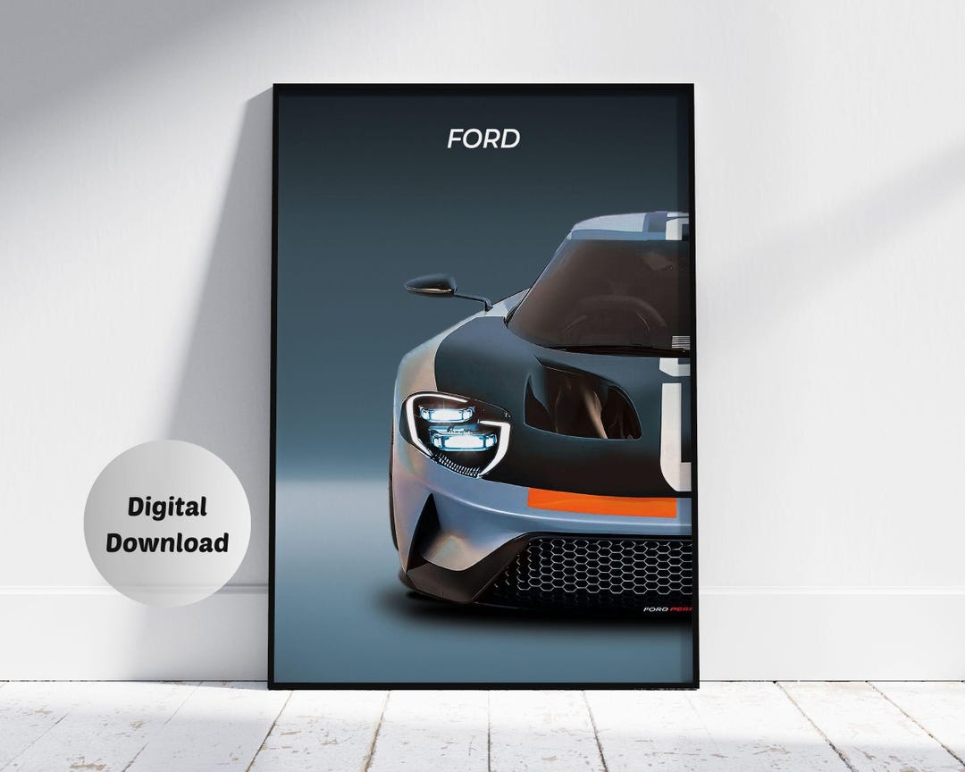Ford GT 2022, Super Car Posters, Car Wall Art, Father and Son Gift ...