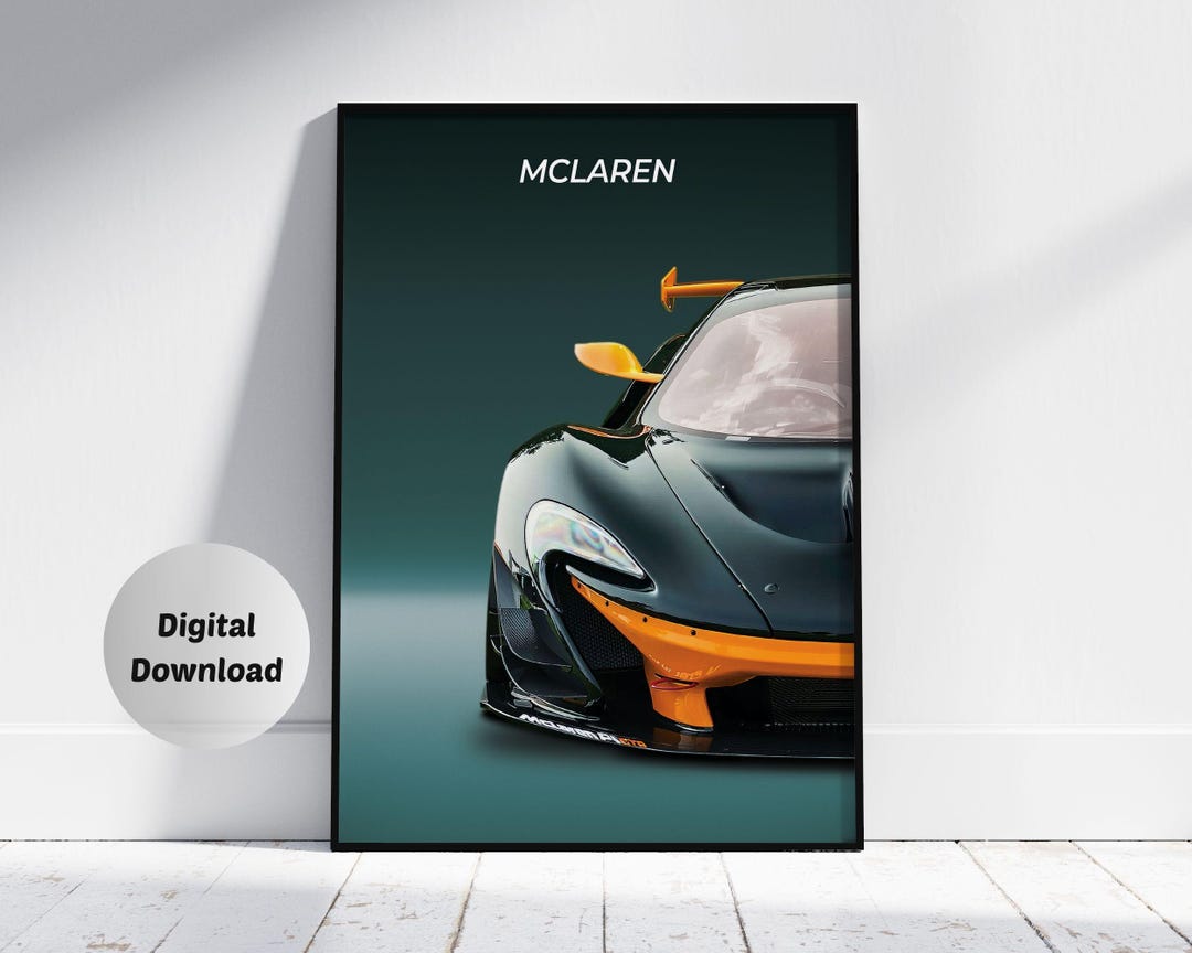 Mclaren P1 GTR, Super Car Posters, Car Wall Art, Father and Son Gift ...