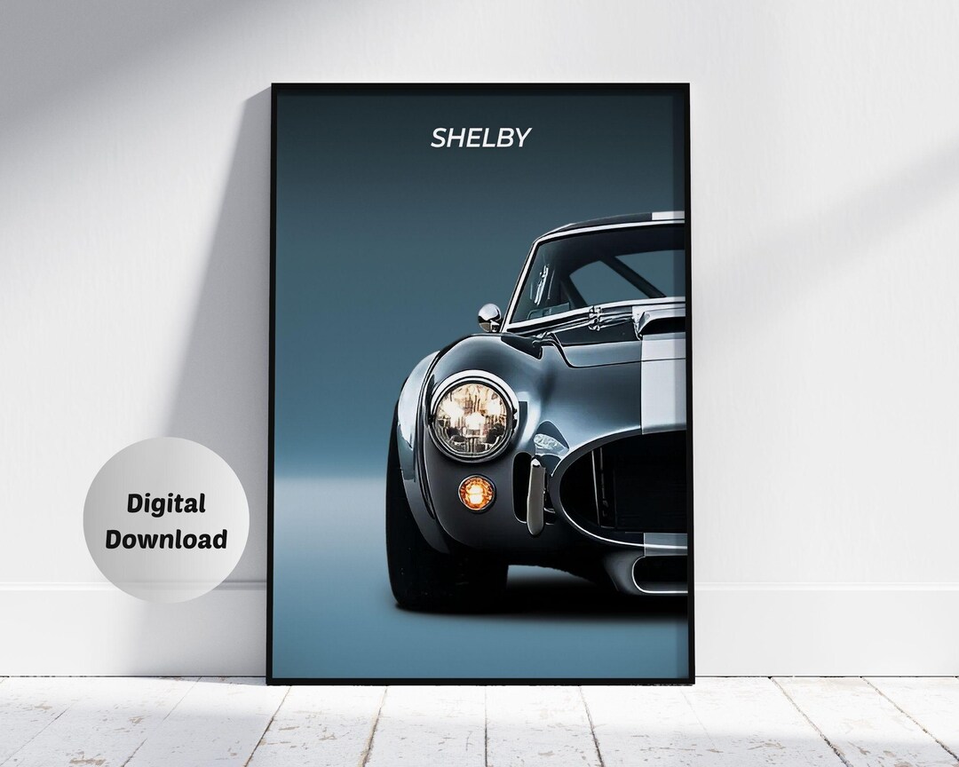 Shelby AC Cobra Poster: Supercar Wall Art Print (digital Download ...