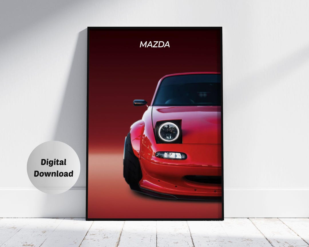 95 Mazda MX5 Miata Super Car Poster: Race Car Wall Art (printable ...
