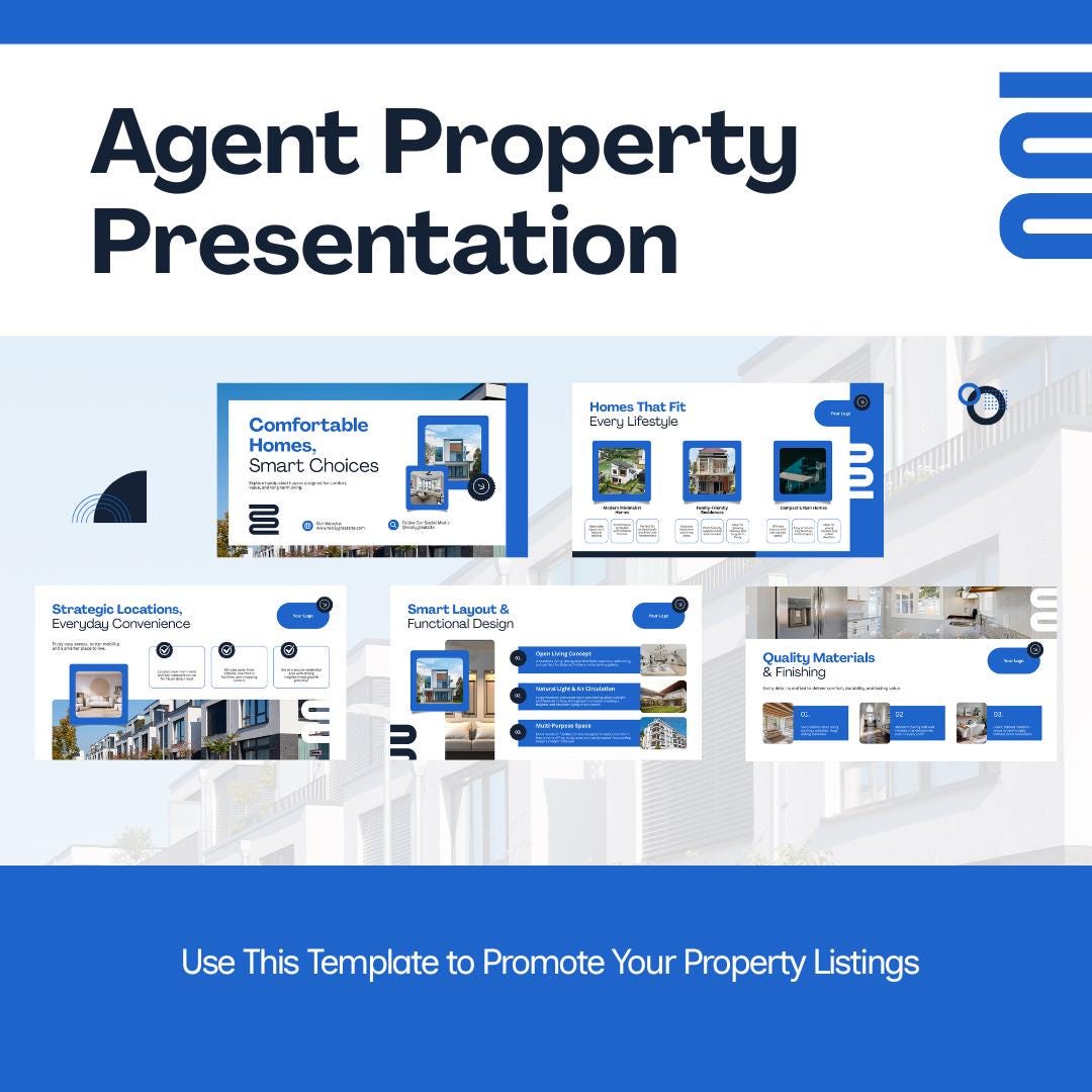Realtor Presentation Template | Blue Canva Property Listing Deck ...
