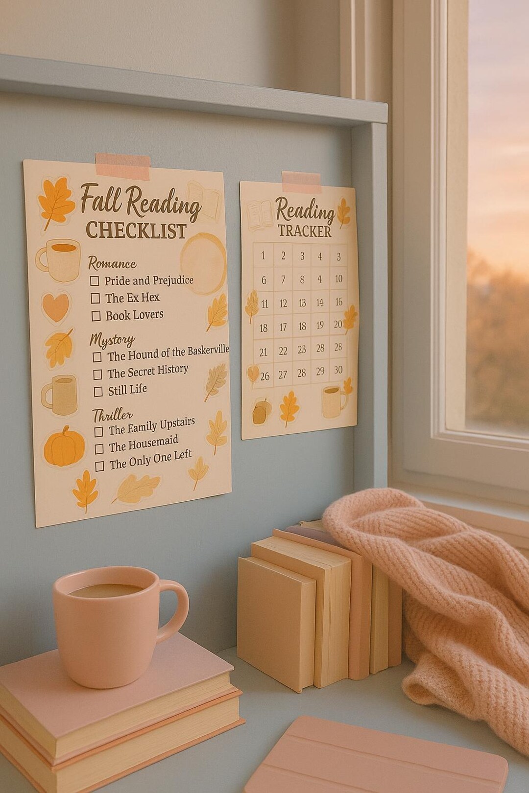 Fall Reading Checklist & Habit Tracker | Cozy Autumn Planner ...